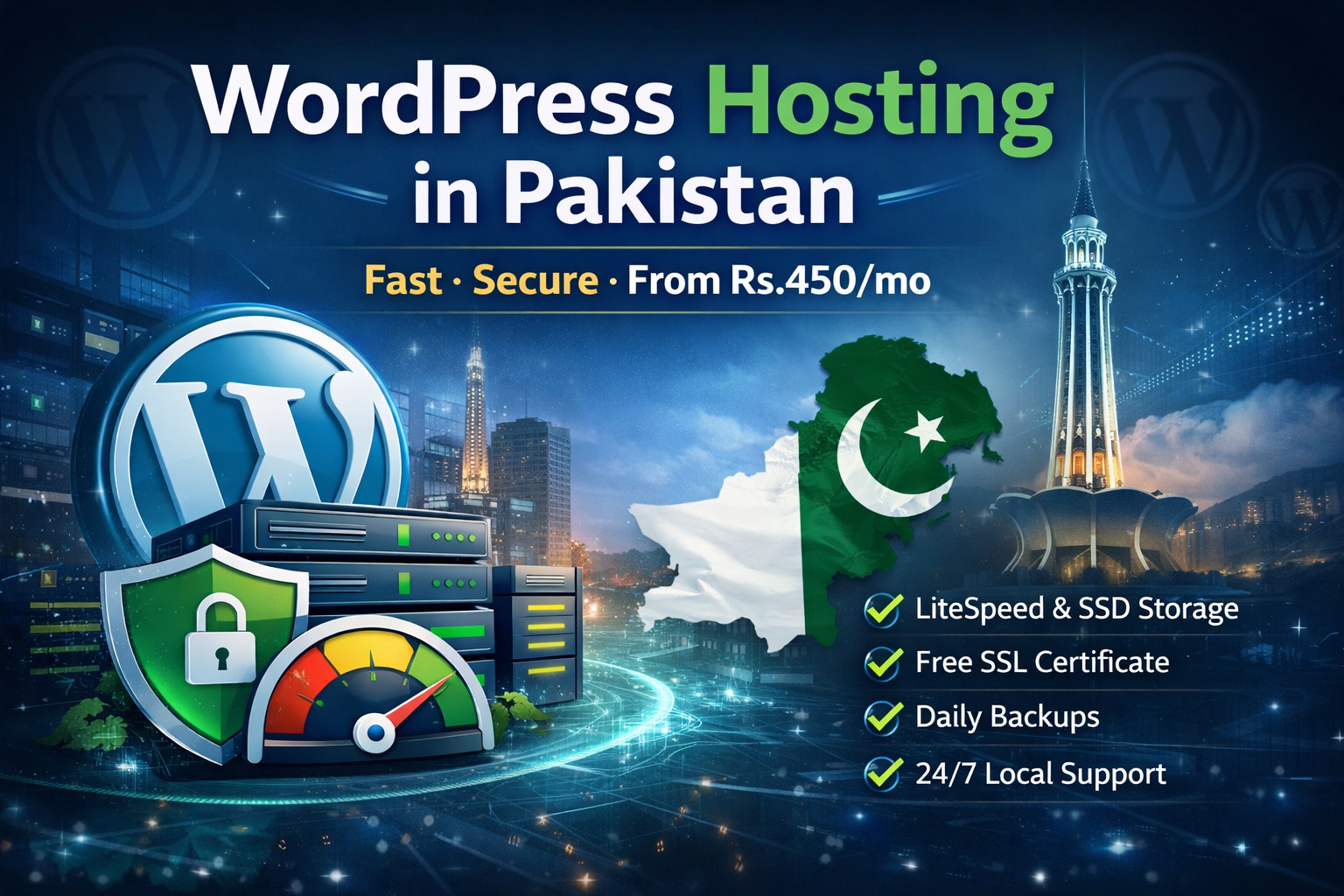 WordPress Hosting in Pakistan | Fast secure from Rs.450/mo